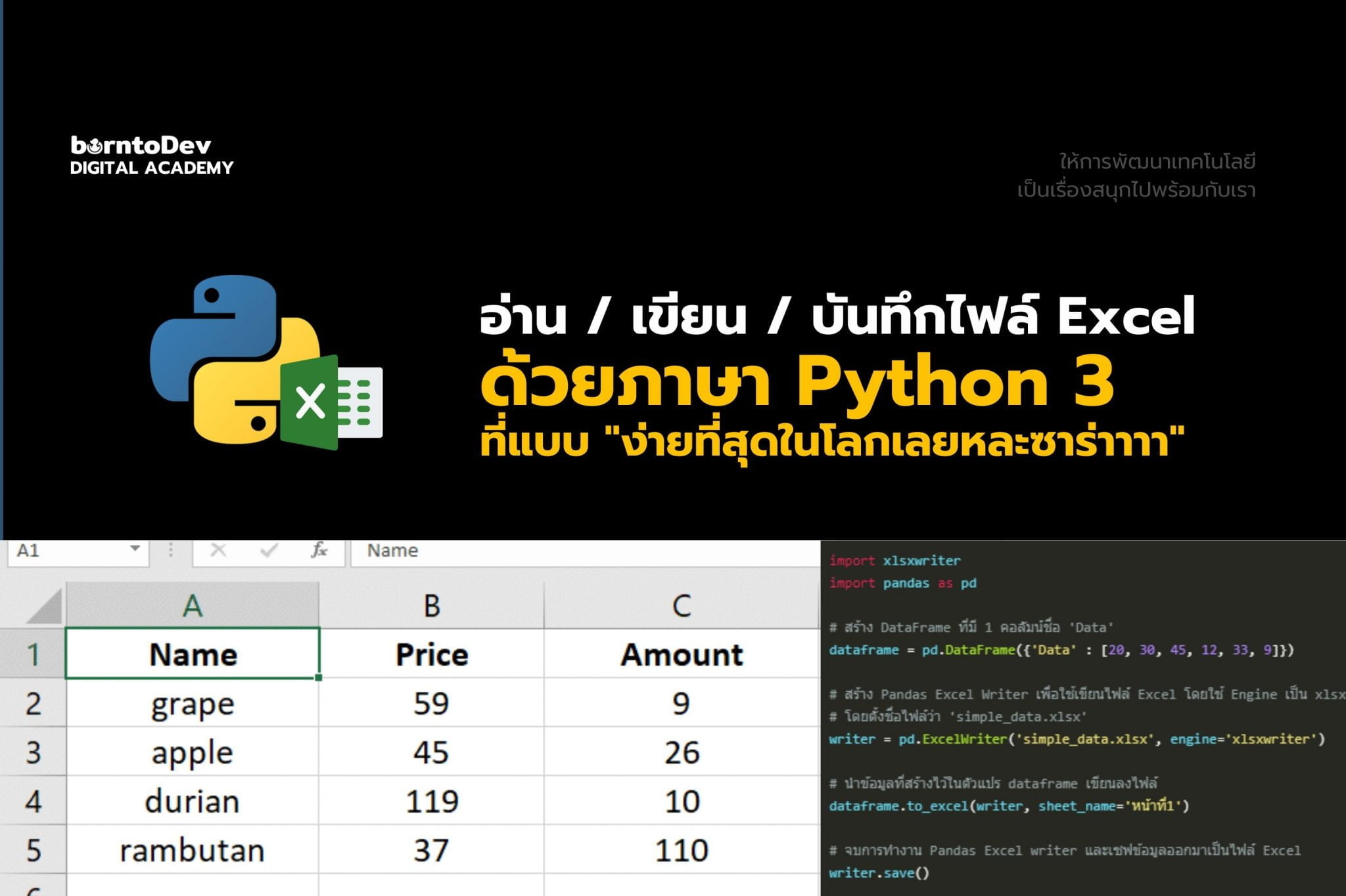 Python Archives – Page 3 of 3 – BorntoDev เริ่มต้นเรียน เขียนโปรแกรม ...