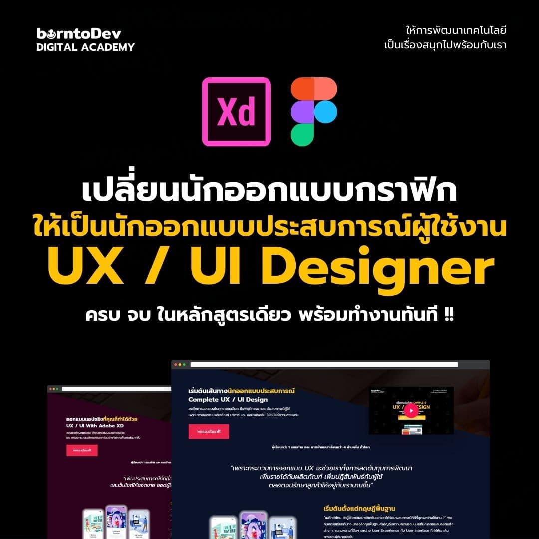 เปลี่ยนนักออกแบบกราฟิก ให้เป็นนักออกแบบประสบการณ์ผู้ใช้งาน – borntoDev