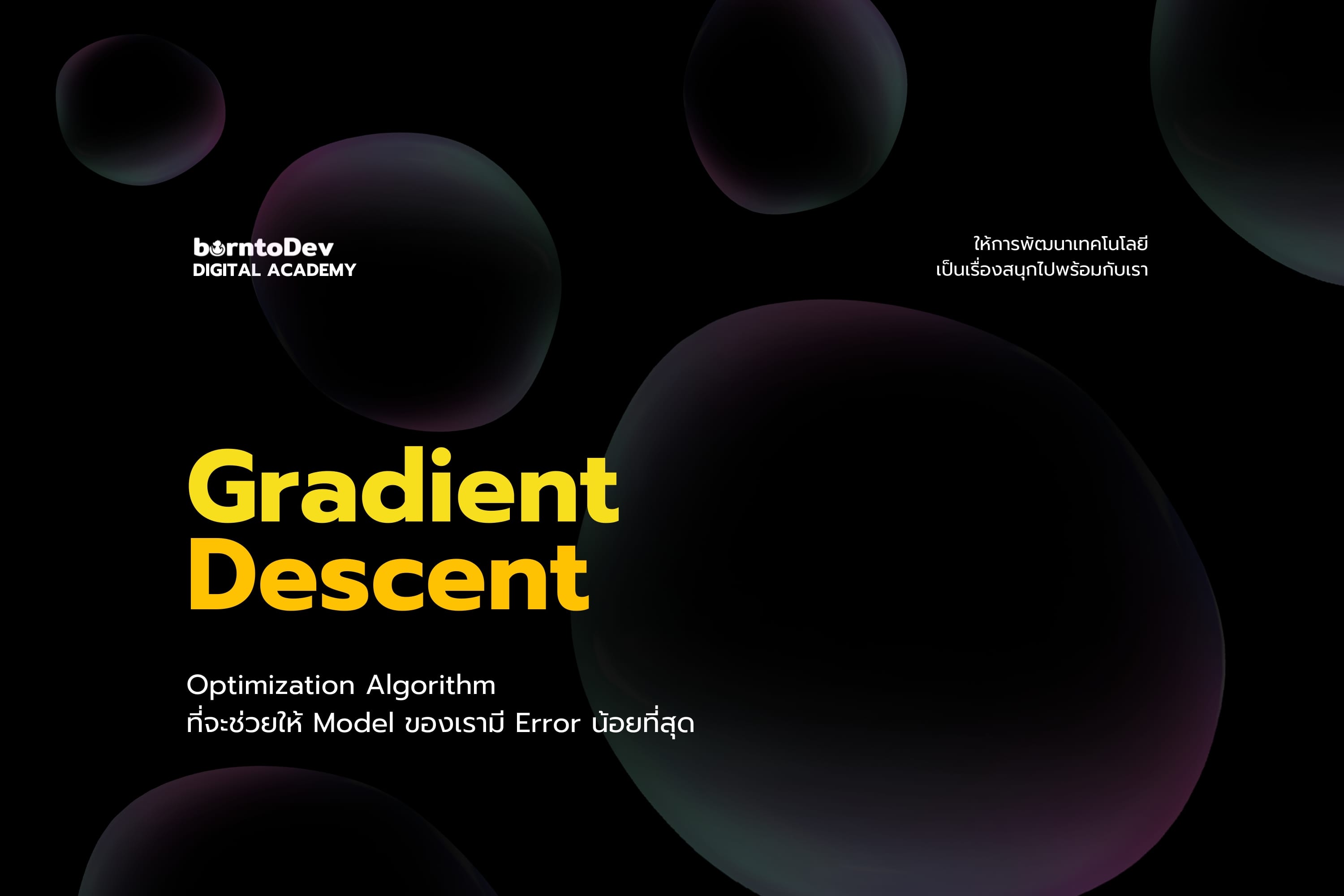 Gradient Descent Optimization algorithm ที่จะช่วยให้มี Error น้อยที่สุด ...