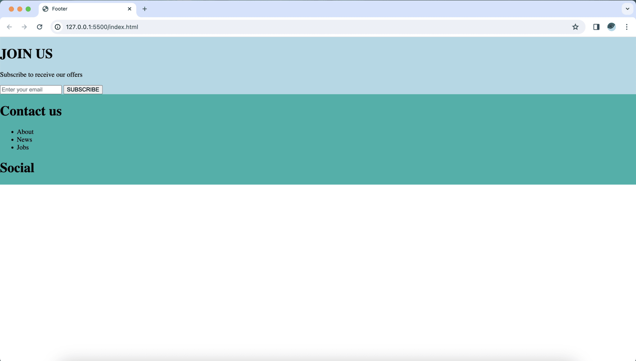 การสร้าง Footer สำหรับเว็บไซต์ – BorntoDev เริ่มต้นเรียน เขียนโปรแกรม ขั้นเทพ