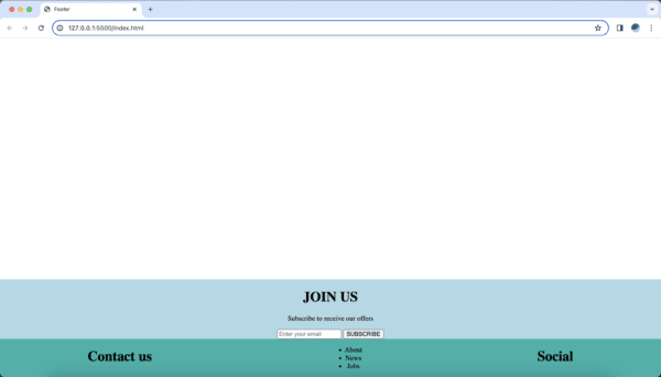 การสร้าง Footer สำหรับเว็บไซต์ – BorntoDev เริ่มต้นเรียน เขียนโปรแกรม ขั้นเทพ