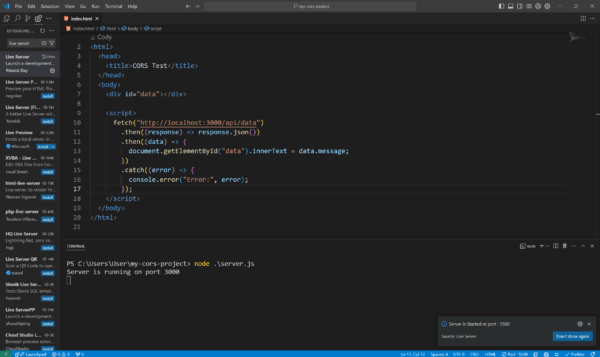 CORS ใน Node.js – BorntoDev เริ่มต้นเรียน เขียนโปรแกรม ขั้นเทพ